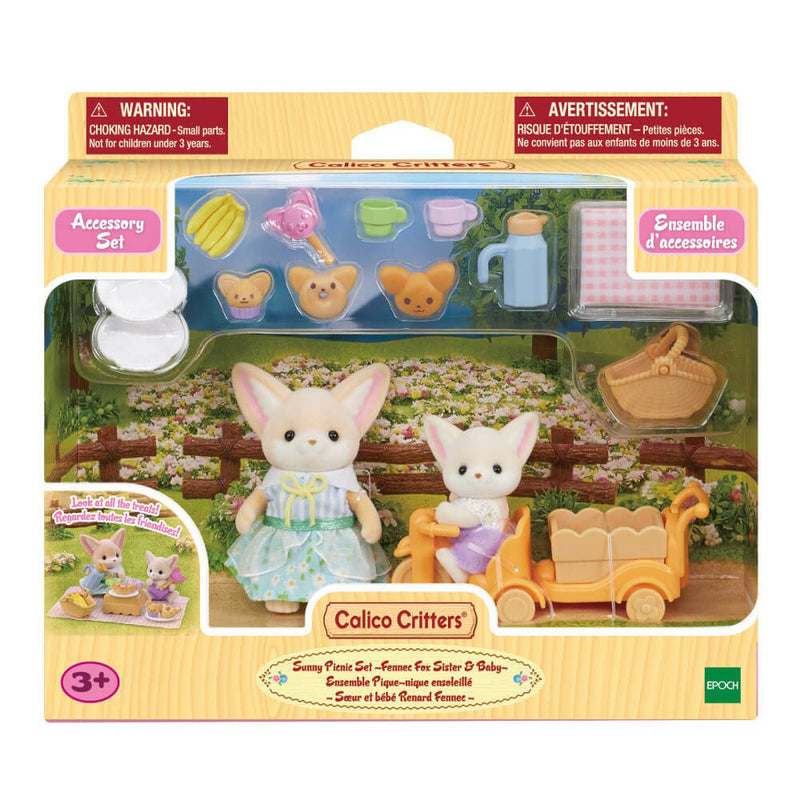 Calico Critters Sunny Picnic Set with Fennec Fox Sister & Baby