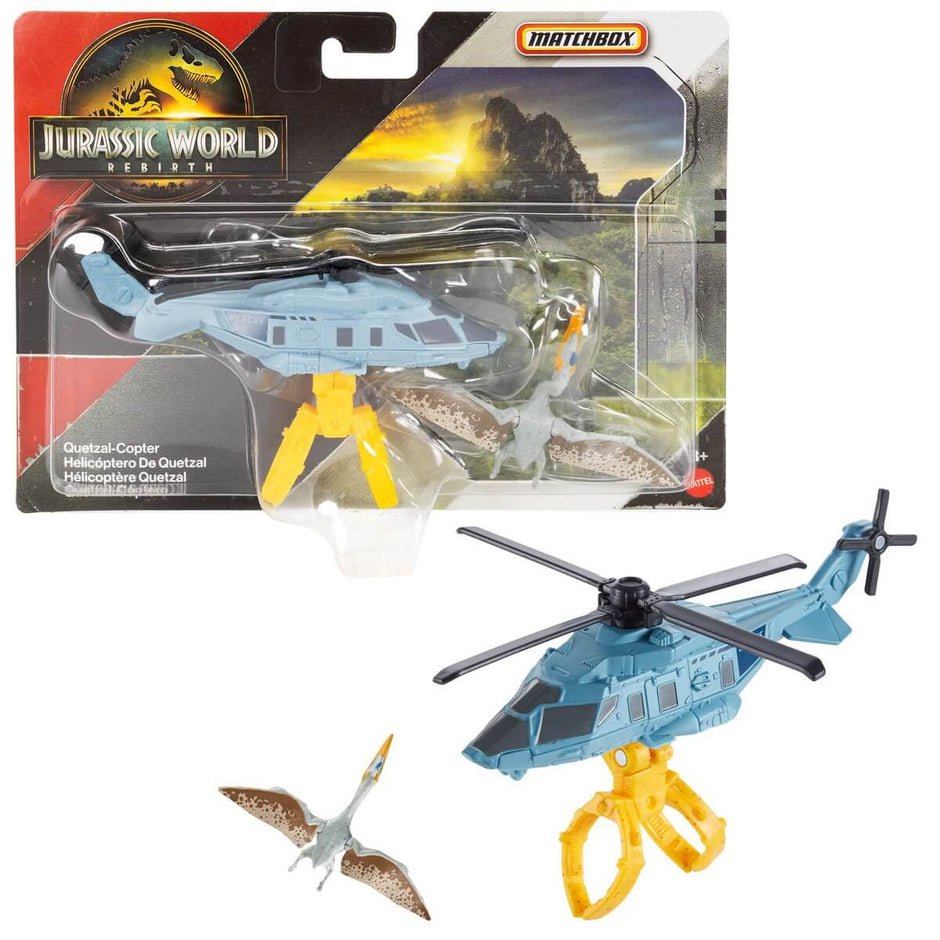 Matchbox Jurassic World Dino Transporter Quetzal-Copter Vehicle Set ...