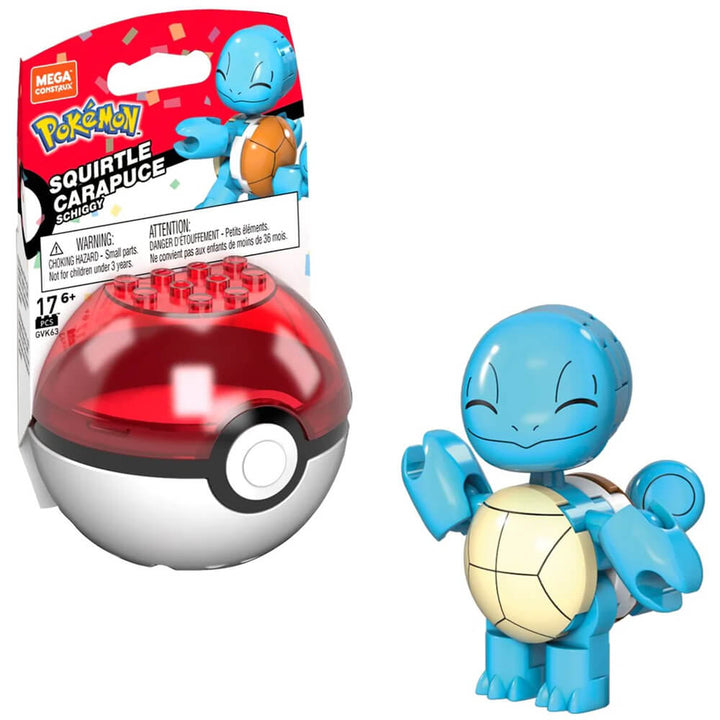 Mega Pokemon Squirtle Posable Action Figure Pokeball 17 Piece Building ...