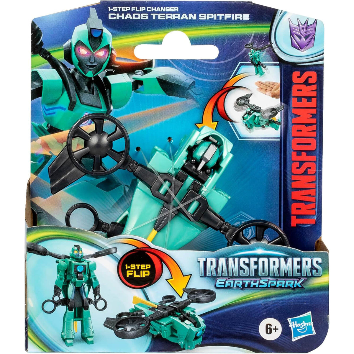 Transformers EarthSpark 1-Step Flip Changer Chaos Terran Spitfire 4-In ...