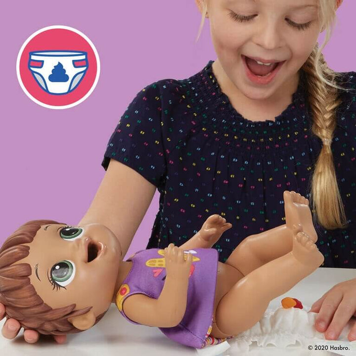 Baby Alive Breakfast Time Baby Purple Shirt Doll – Maziply Toys