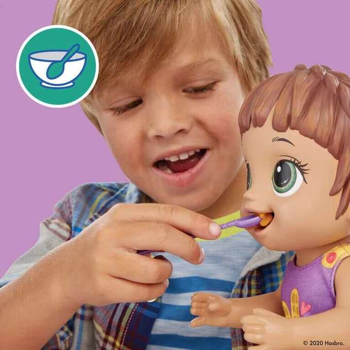 Baby Alive Breakfast Time Baby Purple Shirt Doll – Maziply Toys