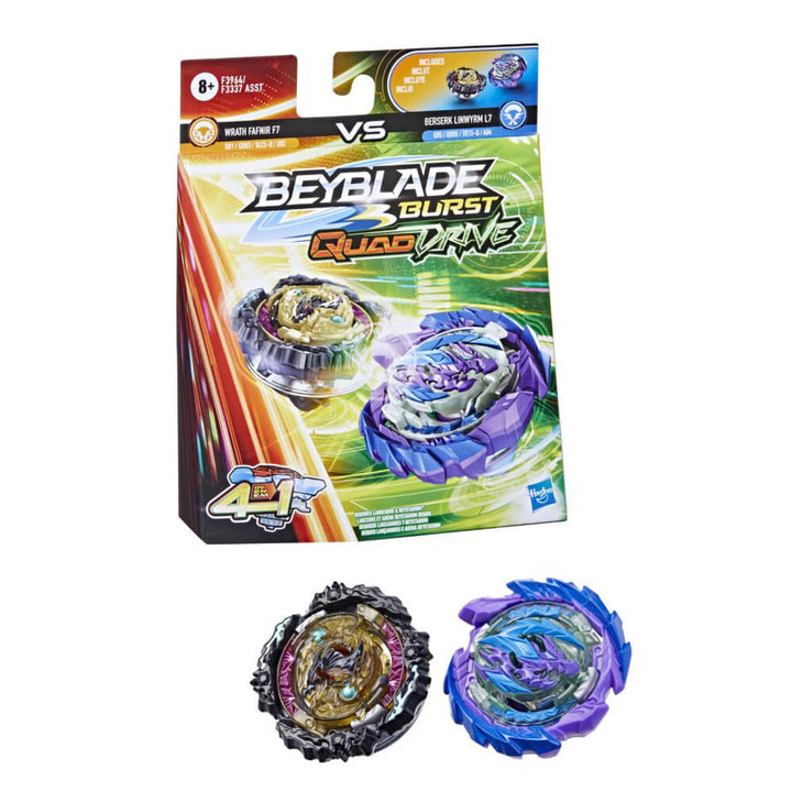 Beyblade Burst QuadDrive Wrath Fafnir F7 and Berserk Linwyrm L7 Dual ...