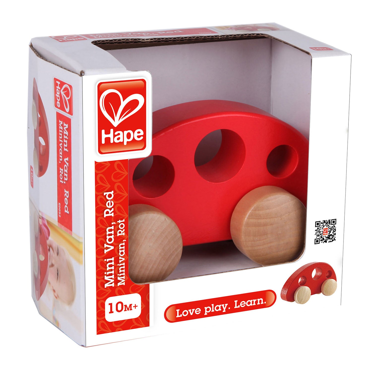 Hape Wooden Red Minivan Toy Vehicle