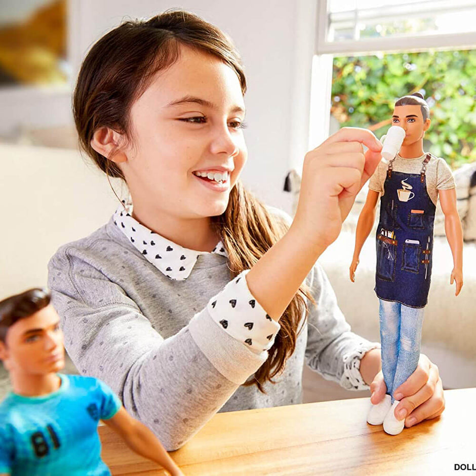 Barbie Ken Barista Career Doll, Broad, Wearing Café Apron – Maziply Toys