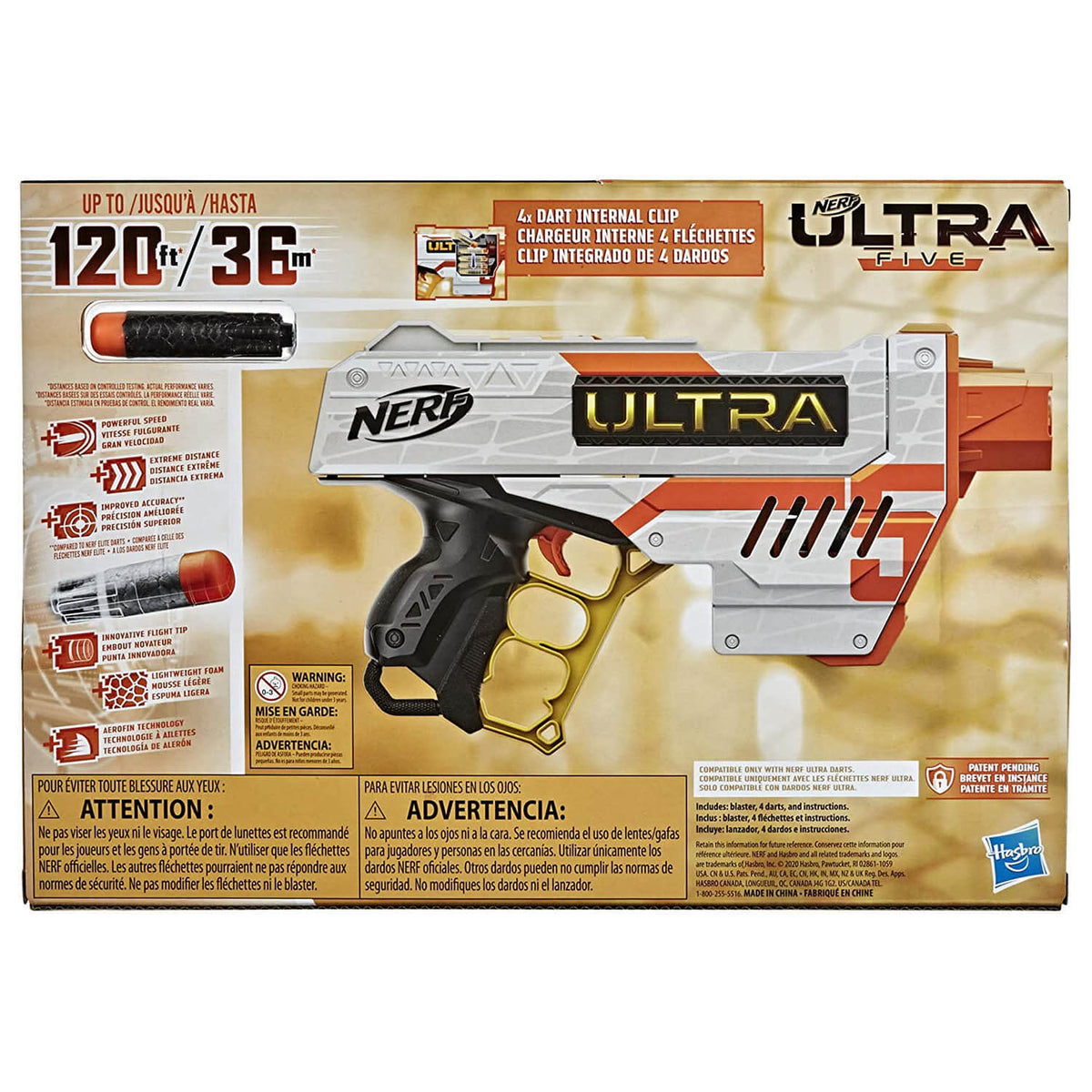 NERF Ultra Five Blaster with 4 Dart Clip – Maziply Toys